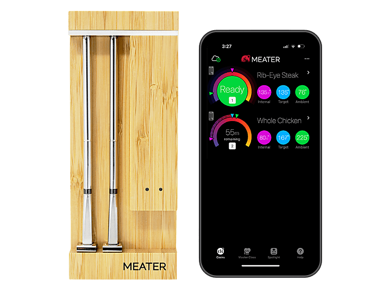 MEATER RTE-MT-MD201 Meater Pro Duo Fleischthermometer, Silber | MediaMarkt