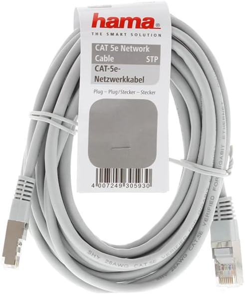 Cable de red | Hama RJ-45 CAT-5E STP, 1.5 metros, Gris | MediaMarkt