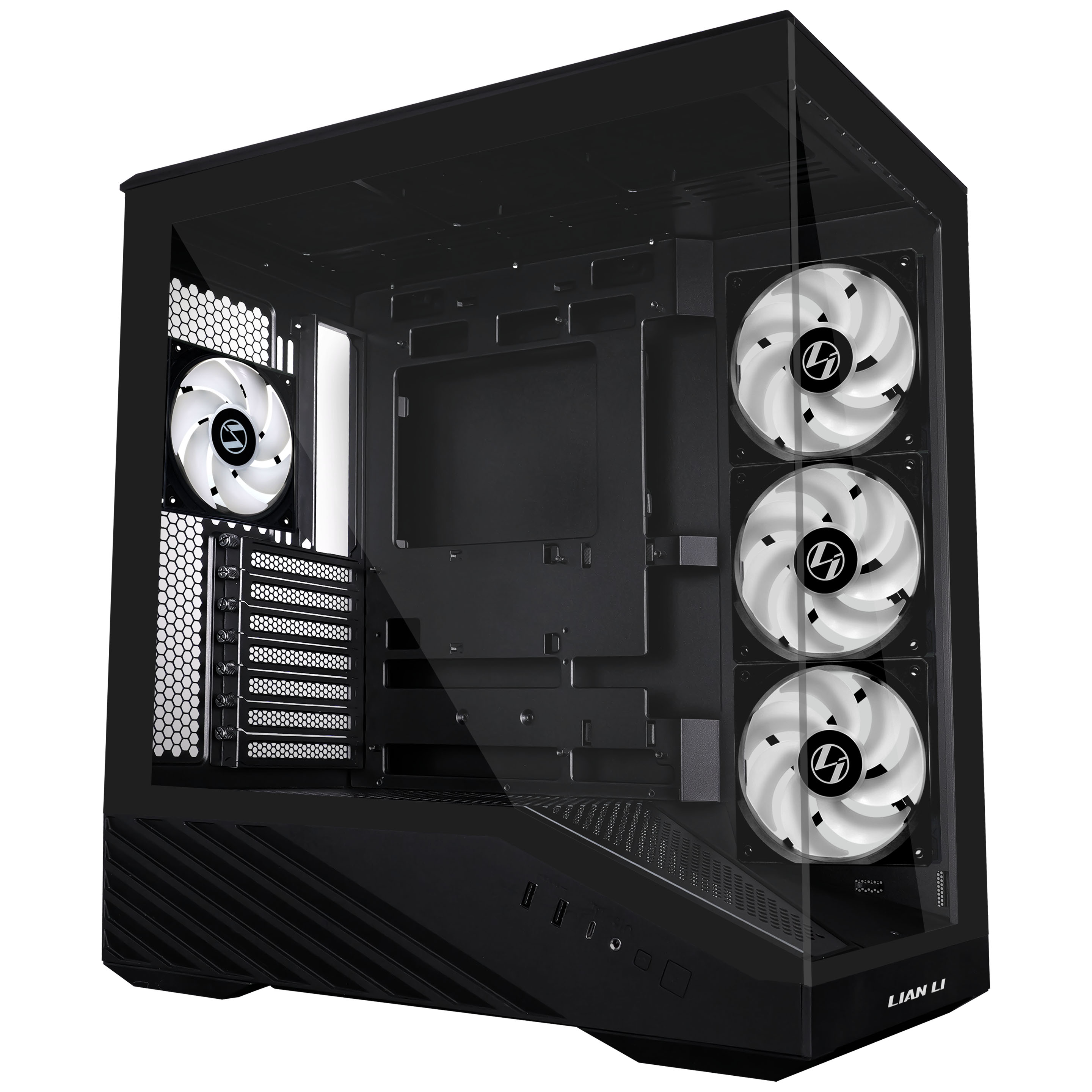 LIAN LI Vector V100 Midi Tower PC Gehäuse, Schwarz | MediaMarkt