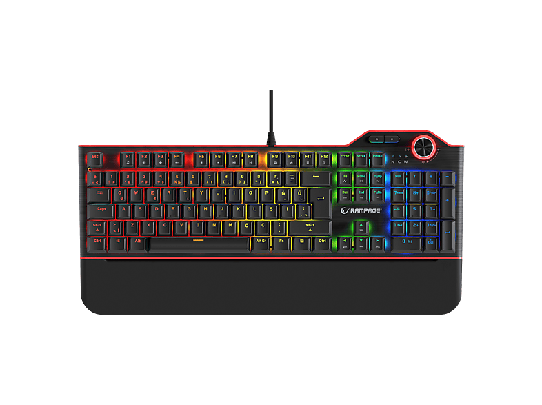 RAMPAGE Hydra R6 Full Color RGB LED Gaming Pro Red Switch Q Aluminyum ...