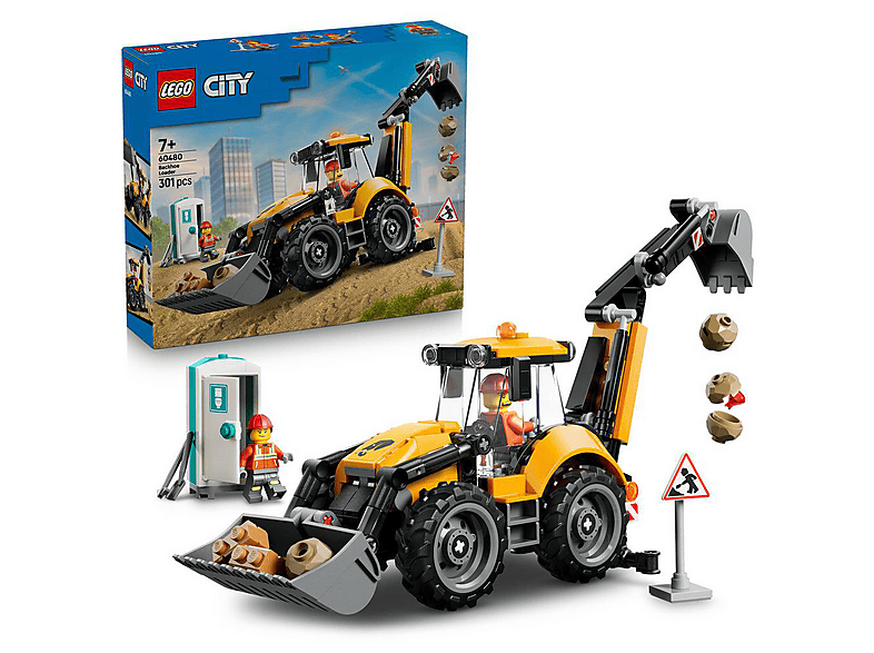 LEGO City 60480 Gelber Baggerlader Bausatz, Mehrfarbig | SATURN