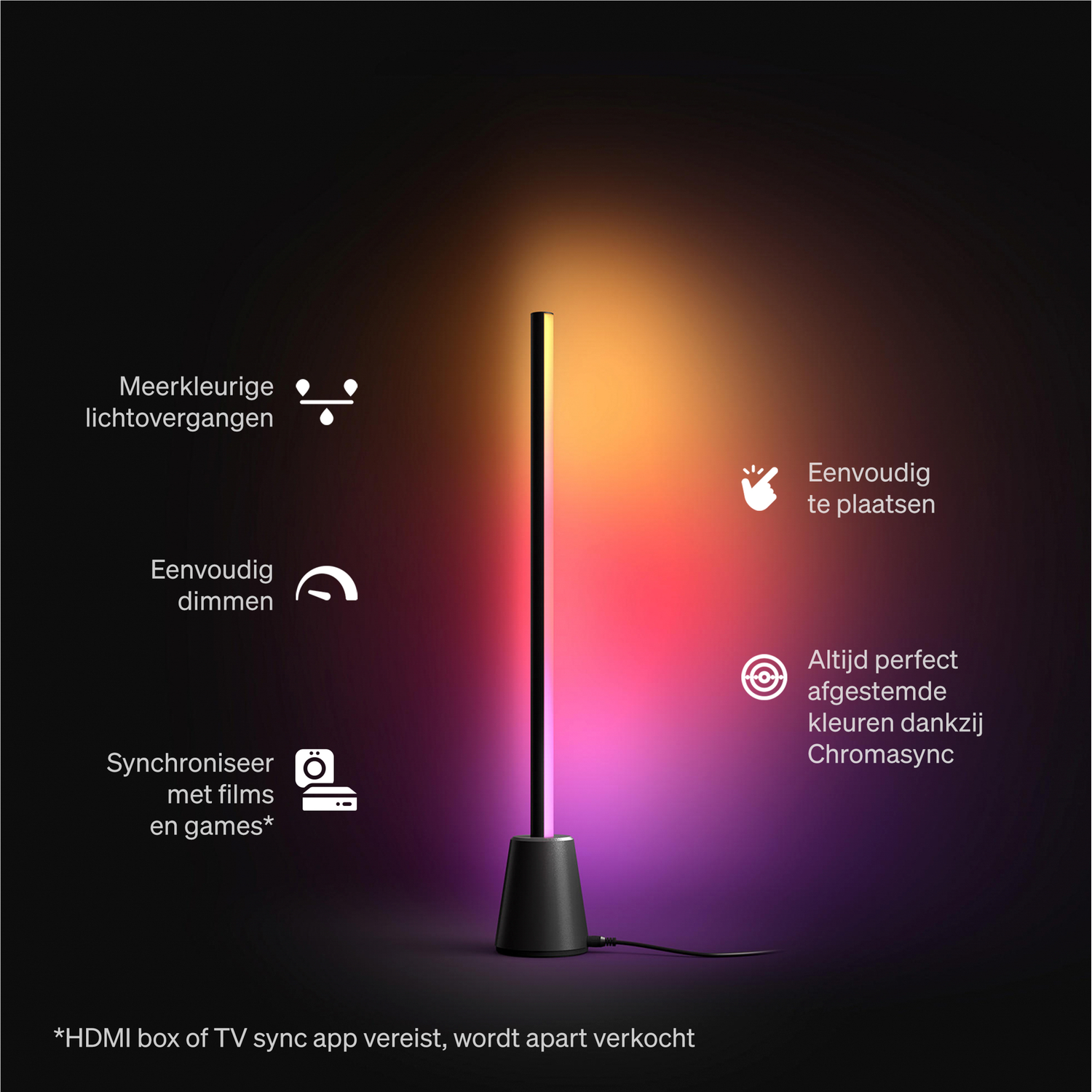 PHILIPS HUE Play LED tafellamp | Aanpasbaar wit en gekleurd licht - 60 ...