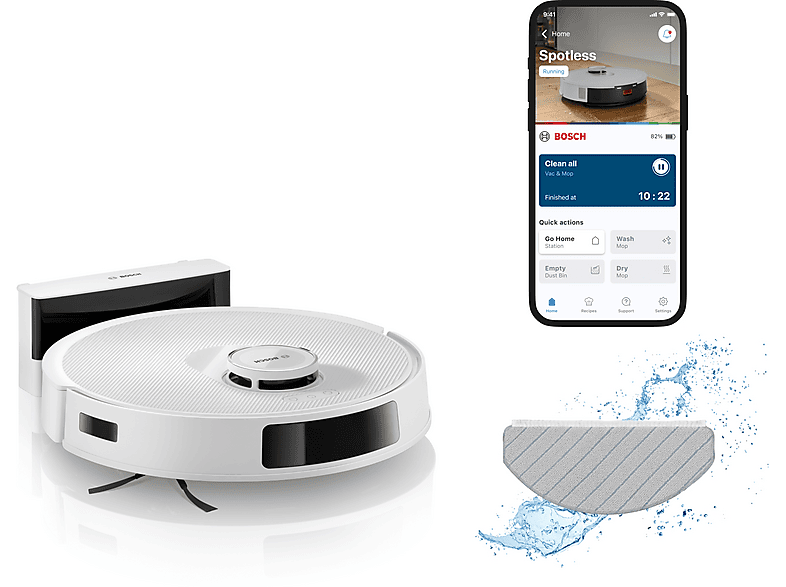 BOSCH BCRC2W Spotless Advanced robotporszívó, fehér | MediaMarkt