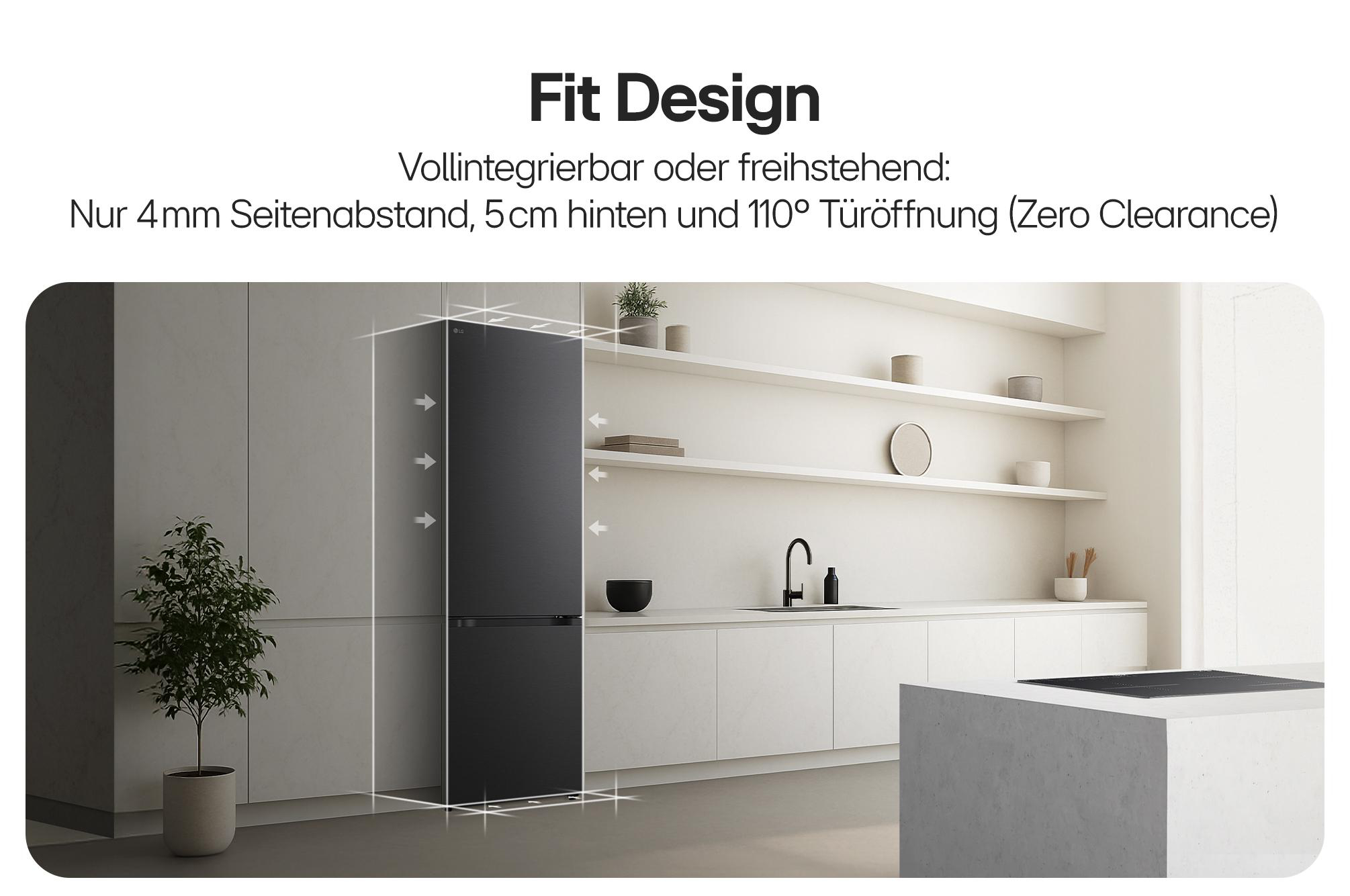 LG GBBS726AMB Fit&Max Kühlgefrierkombination (A, 375 l, 2030 mm hoch ...