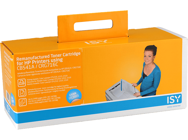 ISY ITC-3001 Wiederaufbereitete Tonerkartusche Blau (HP CB540A und ...
