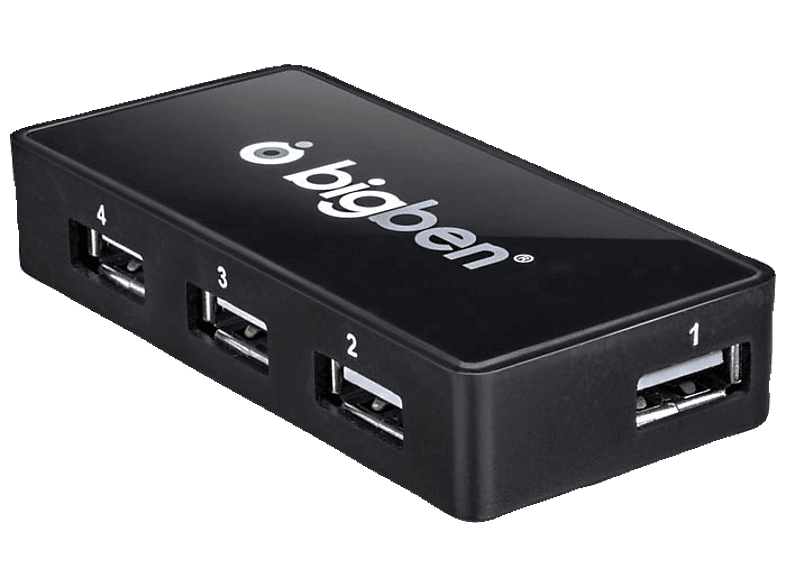 BIGBEN USB Multi Hub 4-fach inkl. Netzteil, Schwarz | MediaMarkt