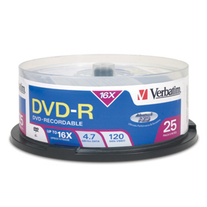 VERBATIM DVD-R AZO 16X 4.7GB WIDE PRINTABLE SURFACE 25 kopen? | MediaMarkt