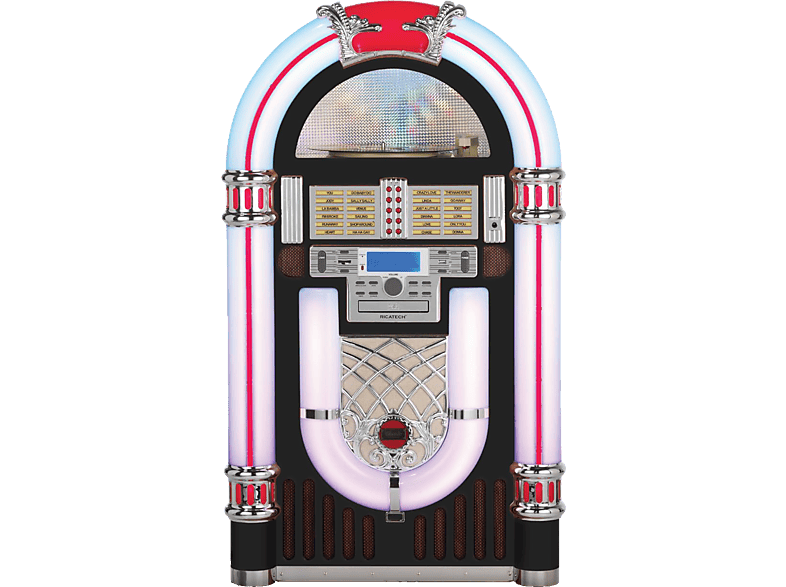 RICATECH RR3000 Jukebox (Schwarz/Weiß/Rot) Jukebox in Schwarz/Weiß/Rot ...