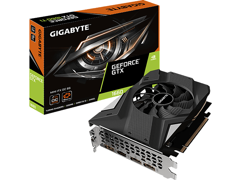 GIGABYTE GeForce® GTX 1660 Mini ITX OC 6GB (GV-N1660IXOC-6GD) (NVIDIA ...
