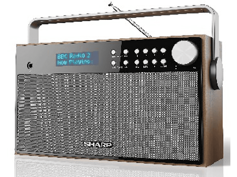 Radio digital | Sharp DR-P355, DAB/DAB+, FM, Bluetooth, 12W, Negro