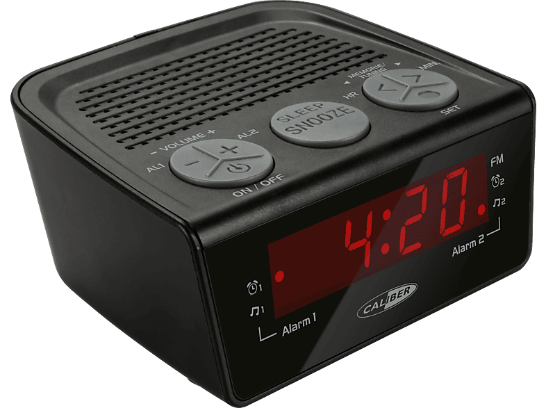 CALIBER HCG014 UKW Uhrenradio, FM, Schwarz | SATURN