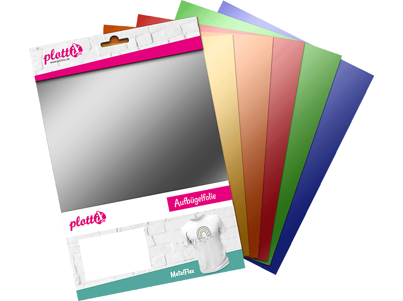 PLOTTIX PX MetalFlex 20 x 30cm Bundle (6 Stk.) Bügelfolie Mehrfarbig | SATURN