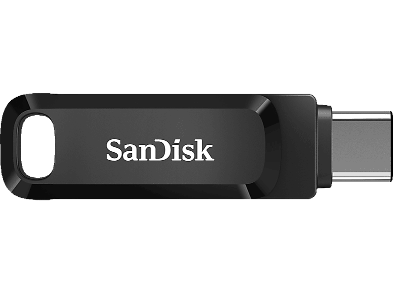 SANDISK Ultra® Dual Drive Go USB Stick, 128 GB, 400 MB/s, Schwarz USB ...