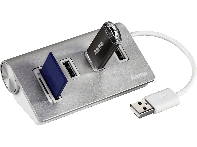 HAMA USB 2.0-hub en kaartlezer Zilver kopen? | MediaMarkt