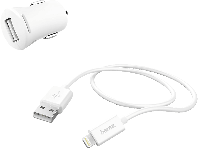 HAMA 183266 Autolader Set Lightning 2.4A Wit kopen? | MediaMarkt