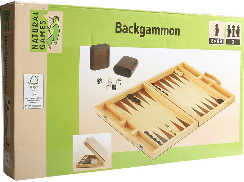 NATURAL GAMES NG Backgammon 38x22x5cm Gesellschaftsspiel Mehrfarbig ...