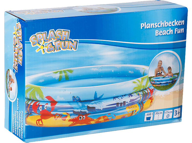 SPLASH FUN Planschbecken Beach Fun Ø175cm Kinderplanschbecken Blau ...
