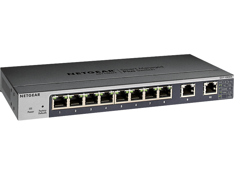 NETGEAR Switch GS110, Gigabit, 10x RJ-45, Grau online kaufen | MediaMarkt