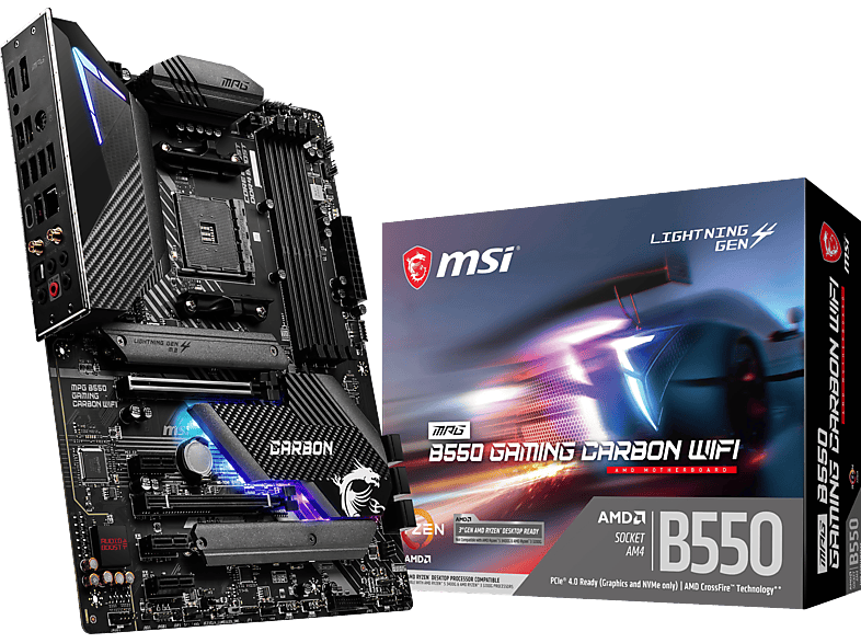 MSI MPG B550 GAMING CARBON WIFI (7C91-002R) Mainboard Schwarz | MediaMarkt