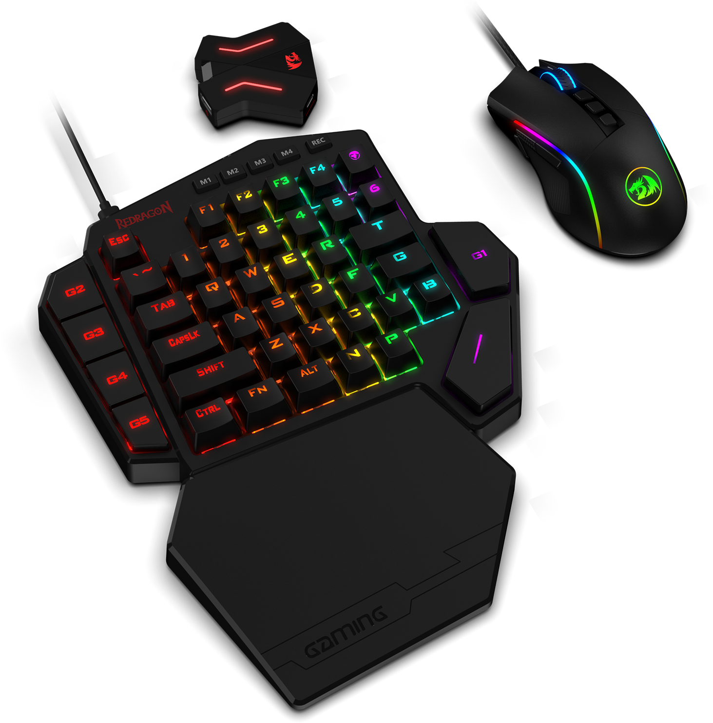 REDRAGON K585 RGB egykezes gaming billentyűzet + M721-Pro RGB gamer ...
