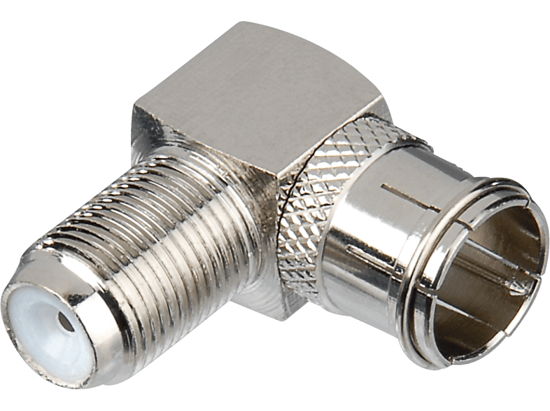 HAMA 00043454 SAT-Adapter Push-On-F-Stecker | F-Kupplung 90° (Edelstahl ...