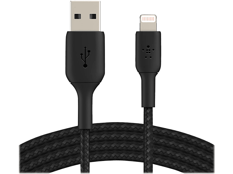 BELKIN USB-kabel | Lightning 2 m verdraaid Zwart (CAA002bt2MBK ...