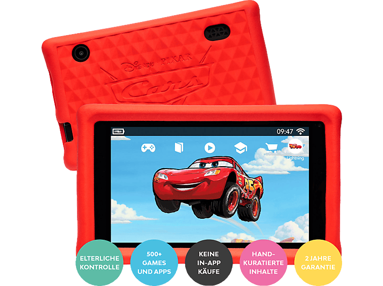 PEBBLE GEAR Cars Kids Tablet Kinder-Tablet, Schwarz | MediaMarkt