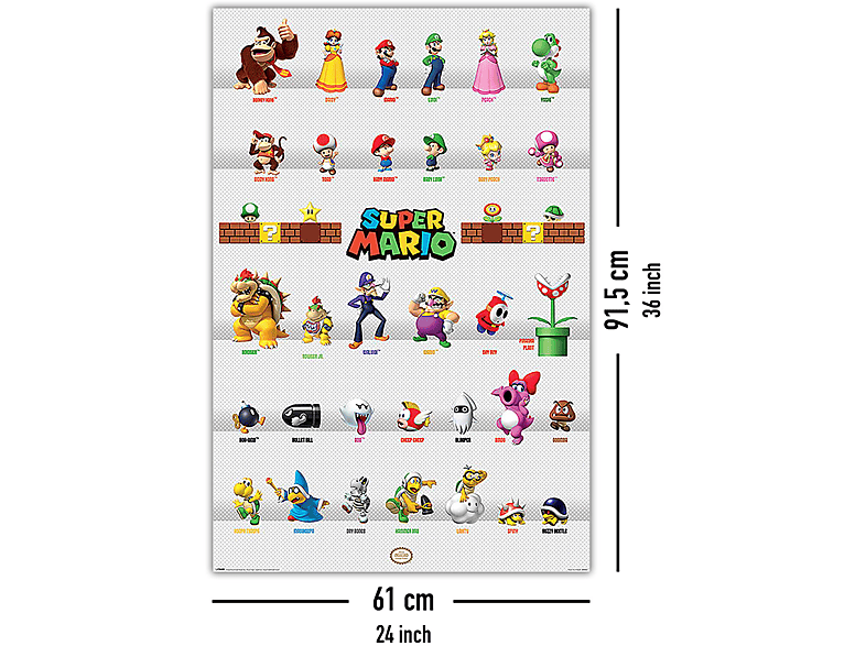 PYRAMID INTERNATIONAL Nintendo Super Mario Poster Character Parade ...