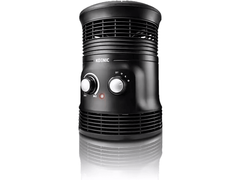 Calefactor | Koenic KFH 3161 B, 1800 W, 360º, 3 velocidades, Mate, Negro