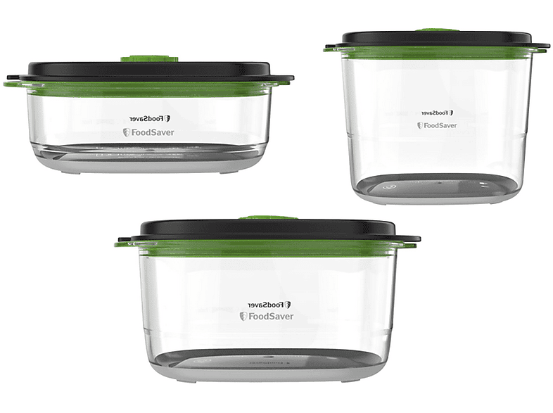 Tupper | Foodsaver FFC026X01, 0.70L + 1.20L + 1.80L, Al vacío, Transparente