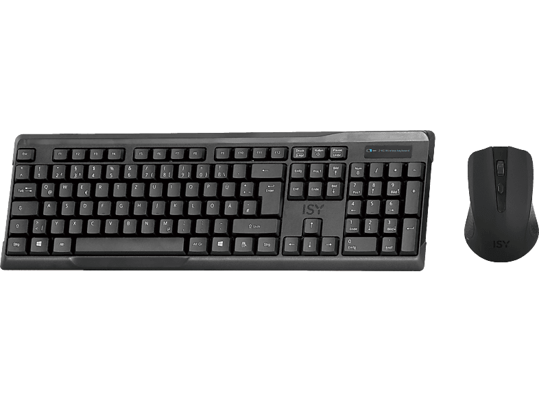ISY IDE-2500, Tastatur & Maus Set, kabellos, Schwarz | MediaMarkt