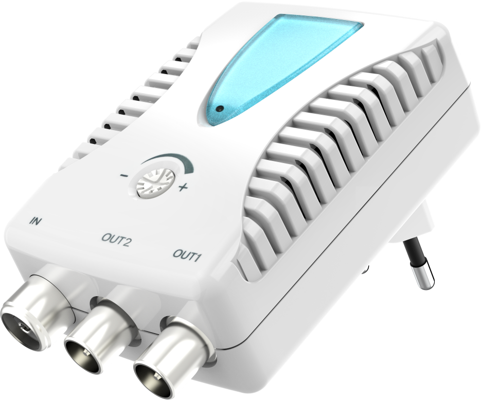 HAMA BB/CATV coaxial versterker 22dB 2 x out (205228)