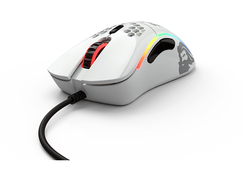 GLORIOUS Gaming Race Model D- RGB optikai gamer egér, fényes fehér ...