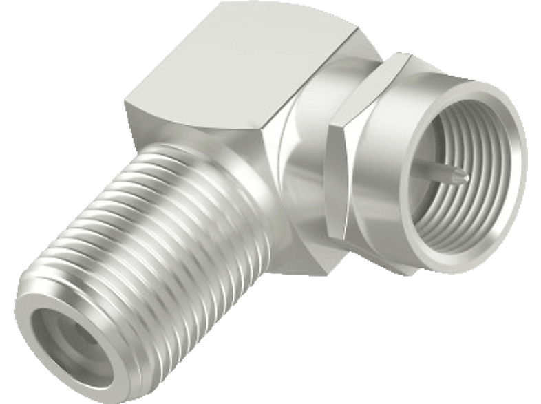 HAMA F-Stecker auf F-Kupplung, 90° gewinkelt, SAT-Adapter | SATURN