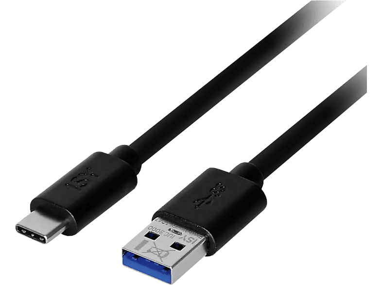 Cable USB a USB-C | ISY IUC 3000, USB-C a USB-A, Universal, 1 m, 18W, Negro