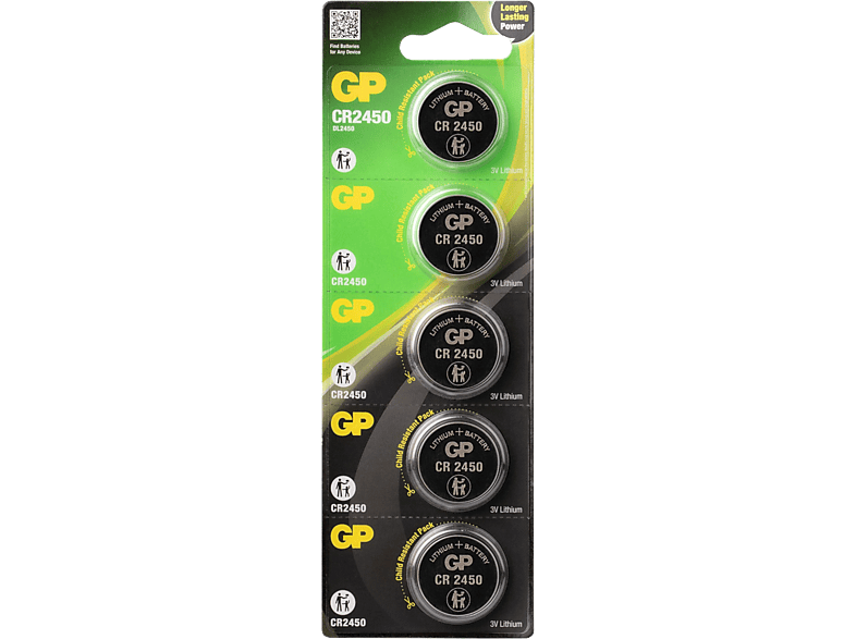 GP BATTERIES CR2450 batterij Lithium 5 pack (GPCR2450-7C5)