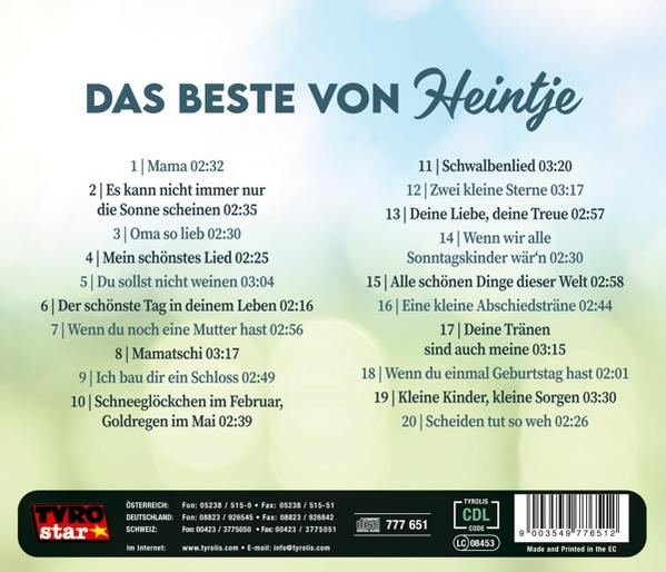 Heintje | Das Beste von Heintje-Seine 20 größten Erfolge [CD] online ...