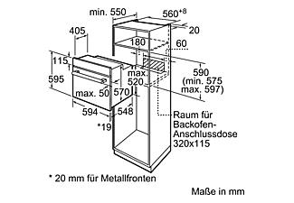 Einbauherd BOSCH HBF133BR0 Einbauherd (Einbaugerät inkl. Rahmen, A, 66 ...