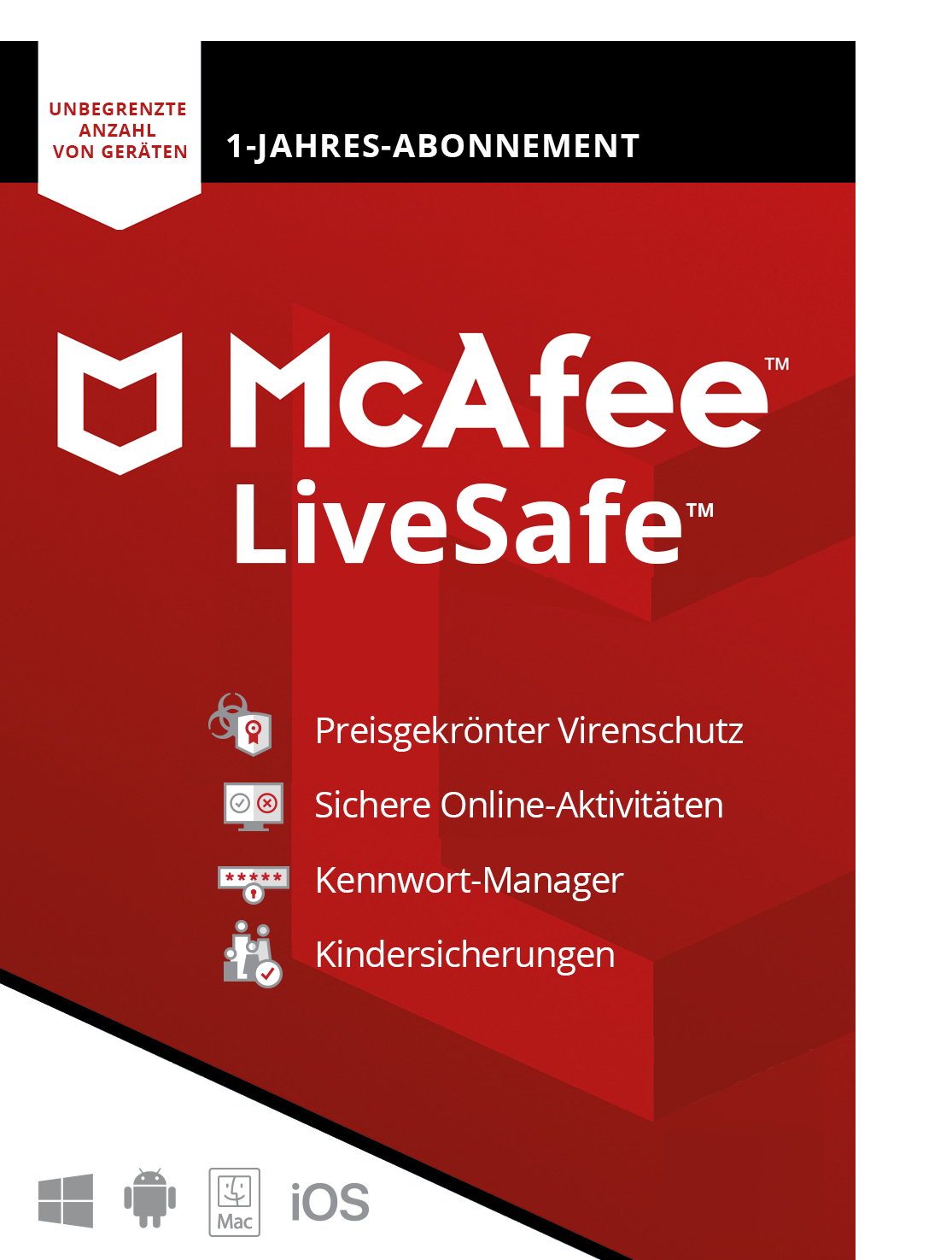 McAfee LiveSafe für alle Geräte in einem Haushalt, 1 Jahr, Code in ...