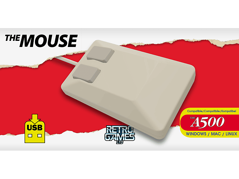 Retro Games The A500 Mini Mouse (INT), Gaming Mouse, Beige online ...