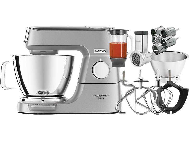 KENWOOD KVC 85.314SI Titanium Chef Baker SET Küchenmaschine Silber (Rührschüsselkapazität: 5 l ...