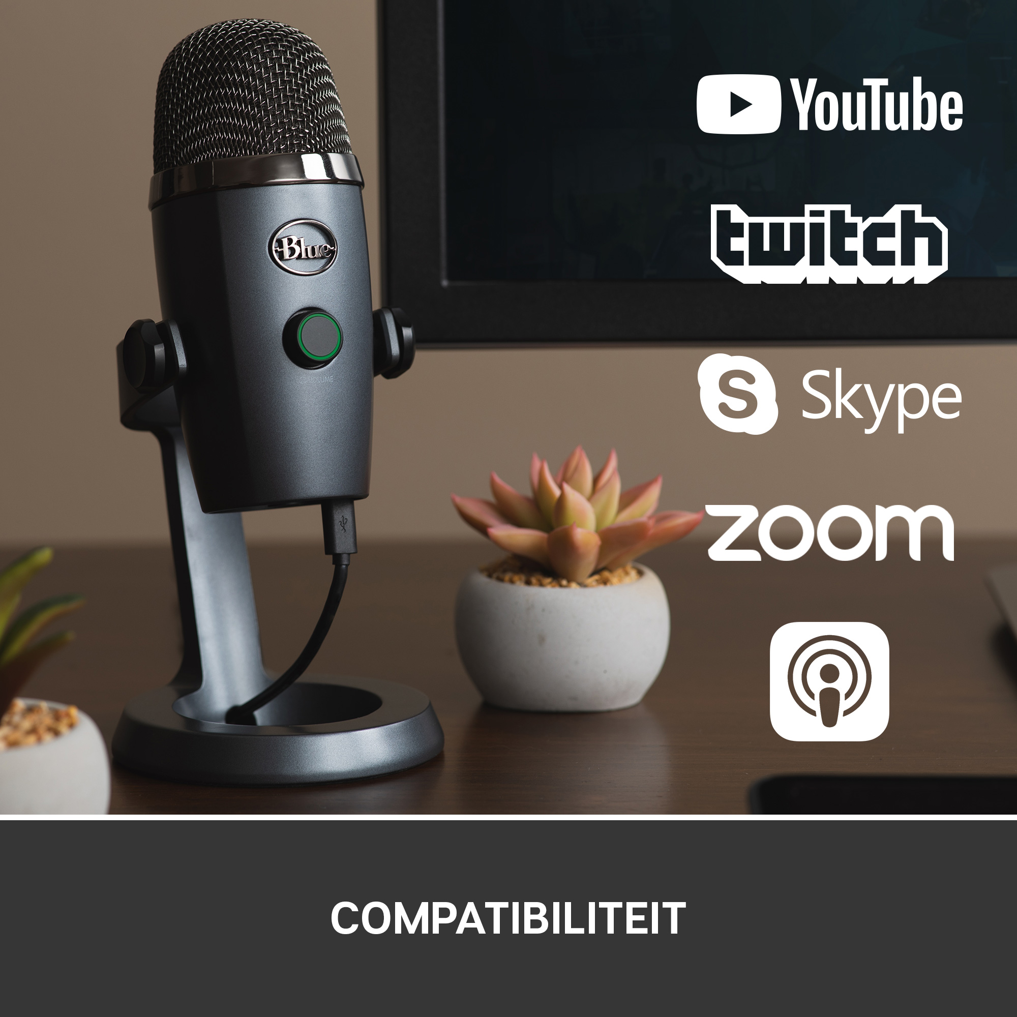 BLUE MIC Yeti Nano Shadow Grey USB-Microfoon kopen? | MediaMarkt