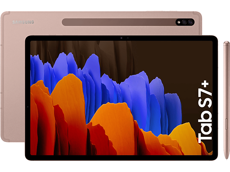 Tablet | Samsung Galaxy Tab S7+, 128 GB, Bronce, WiFi, 12.4", 6 GB RAM, Snapdragon 865 Plus ...