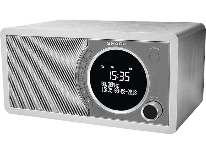 Radio digital | Sharp DR-450, DAB, DAB +, Alarma, FM, Bluetooth, 6W, Blanco