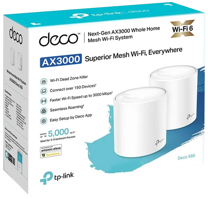 TP LINK Deco X60 (2-pack) AX3000 Egész otthont lefedő Mesh Wi-Fi 6 ...