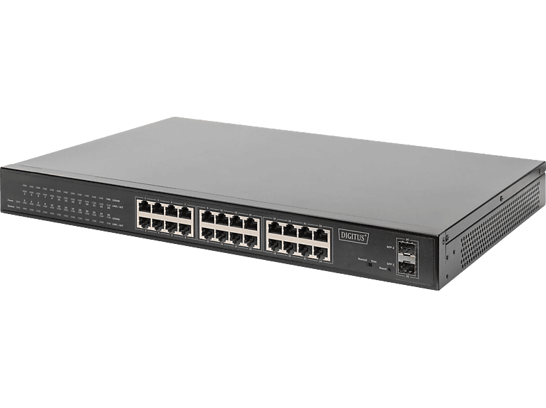 DIGITUS 24-Port Gigabit PoE Switch, 19 Zoll, Unmanaged, 2 Uplinks ...