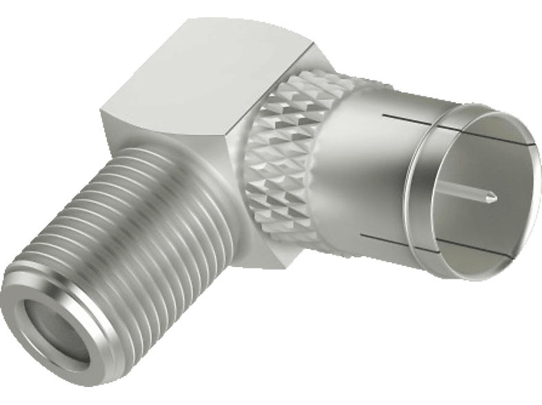 HAMA Quick-F-Stecker auf F-Kupplung, 90° gewinkelter, SAT-Adapter, 0 m ...
