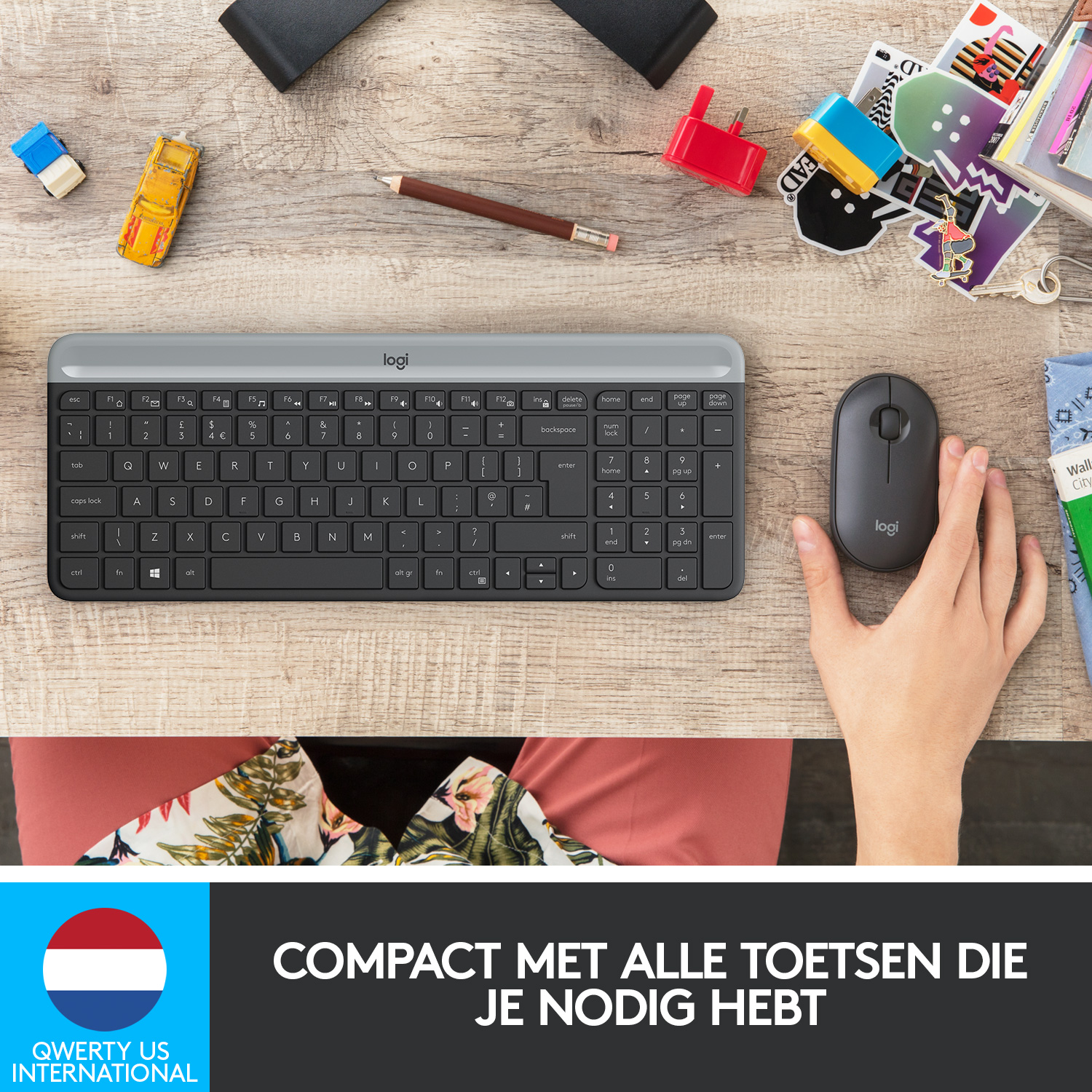 LOGITECH MK470 Slim Combo Grijs kopen? | MediaMarkt