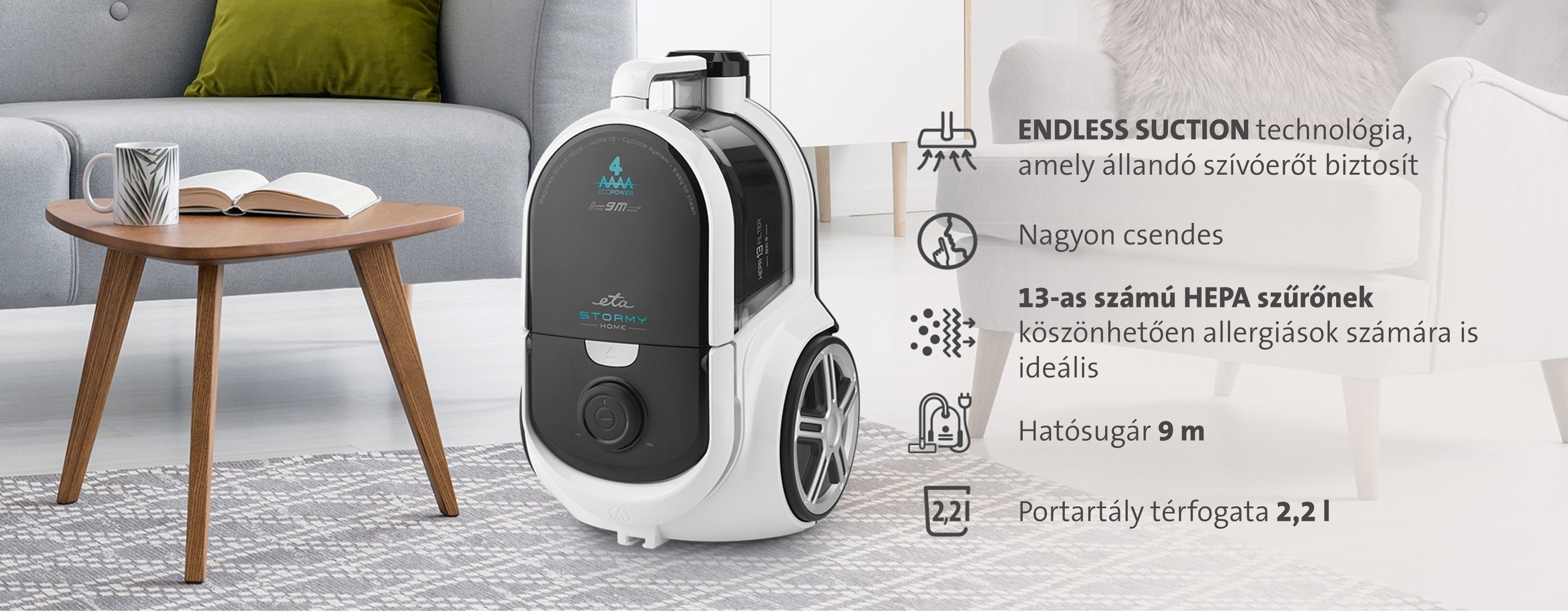 ETA 0517 90000 Stormy Home Porzsák nélküli porszívó | MediaMarkt