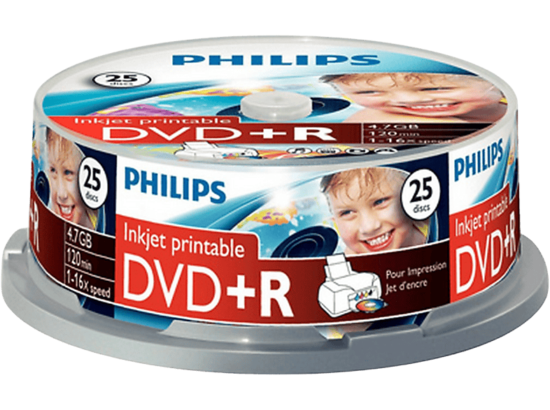 CDRW | Philips, DVD+R 4,7GB 16X IW SP (25)